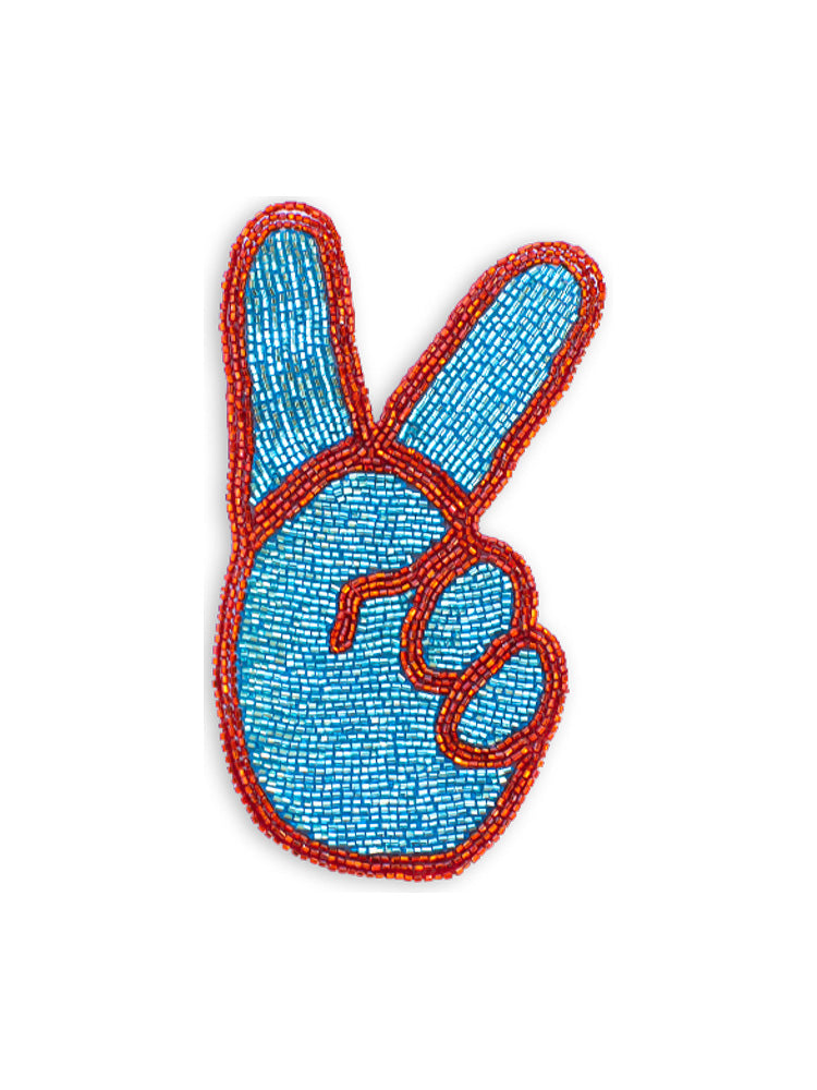 Beaded Peace Hand Patch – Lingua Franca NYC