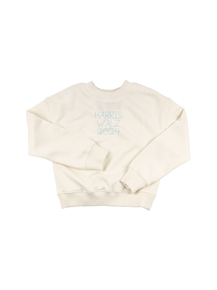 Embroidered "harris walz 2024" Kids' Sweatshirt, 100% Organic Cotton ...