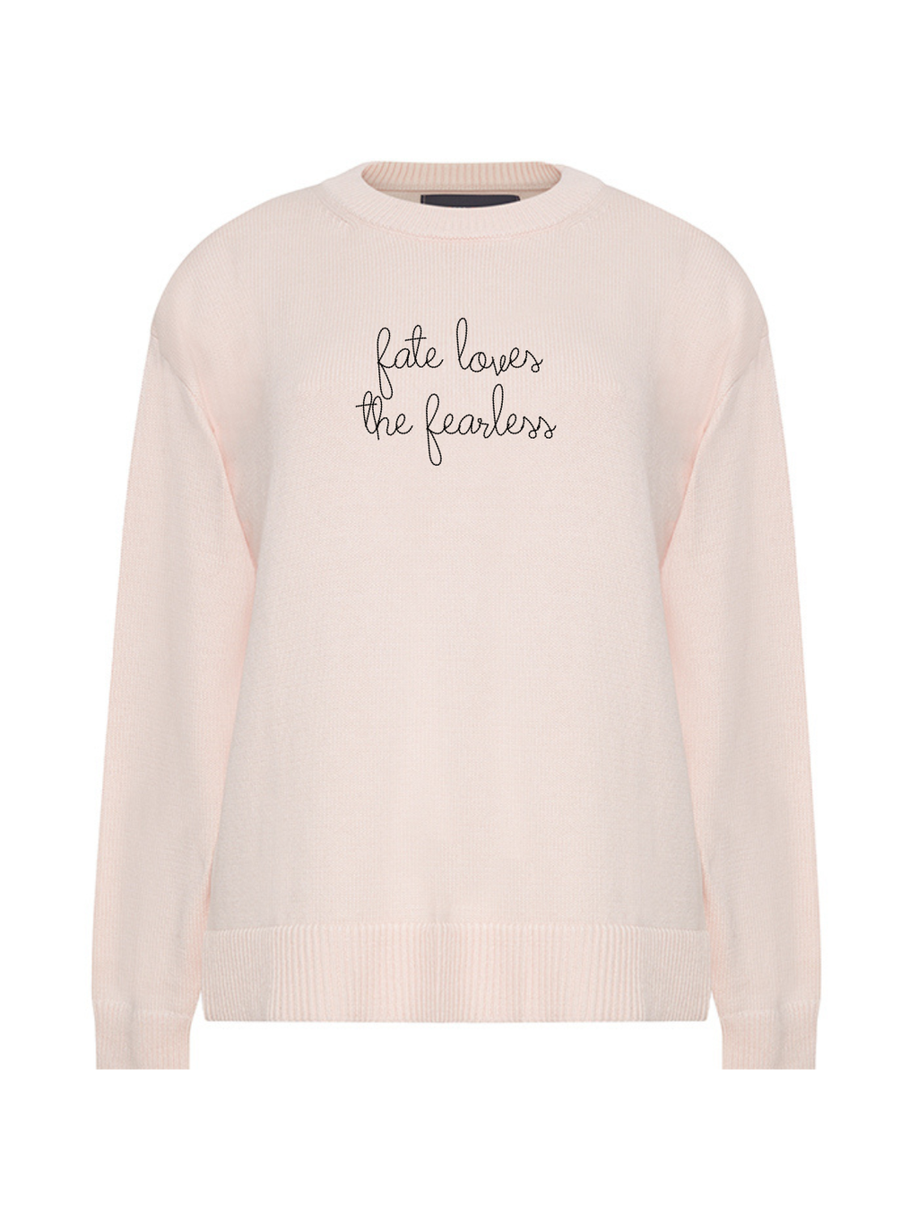Machine Embroidered "fate loves the fearless" Maxine Sweater, 100% ...
