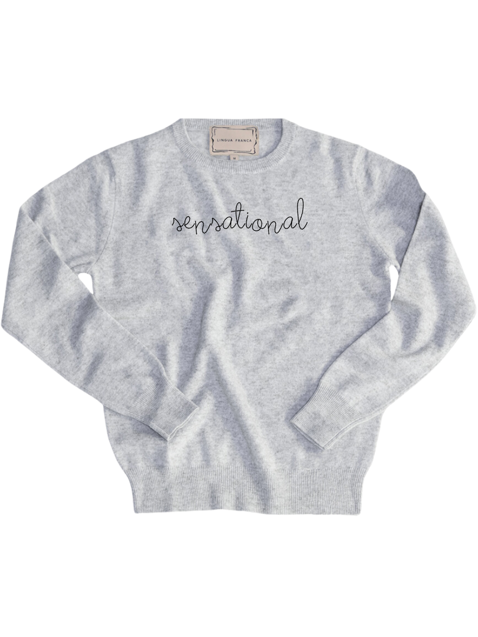 Hand Embroidered "sensational" Women's Crewneck, 100% Sustainable ...